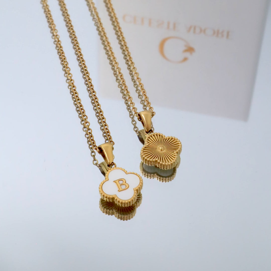 Personalised Clover Initial Necklace 18K Gold | Lifetime Warranty ...